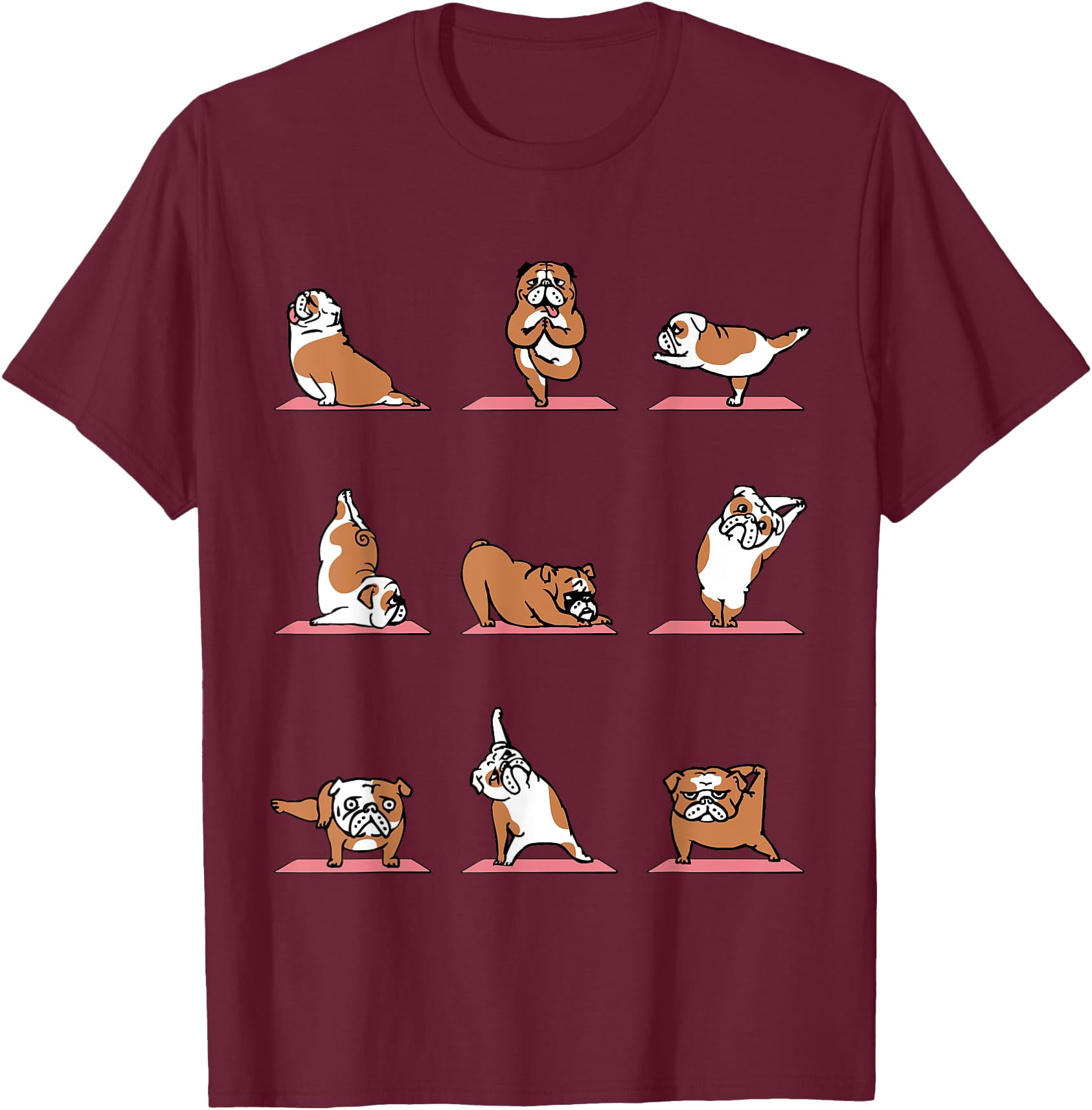 English Bulldog Yoga Puppy Poses and Meditation Softstyle Unisex T ...
