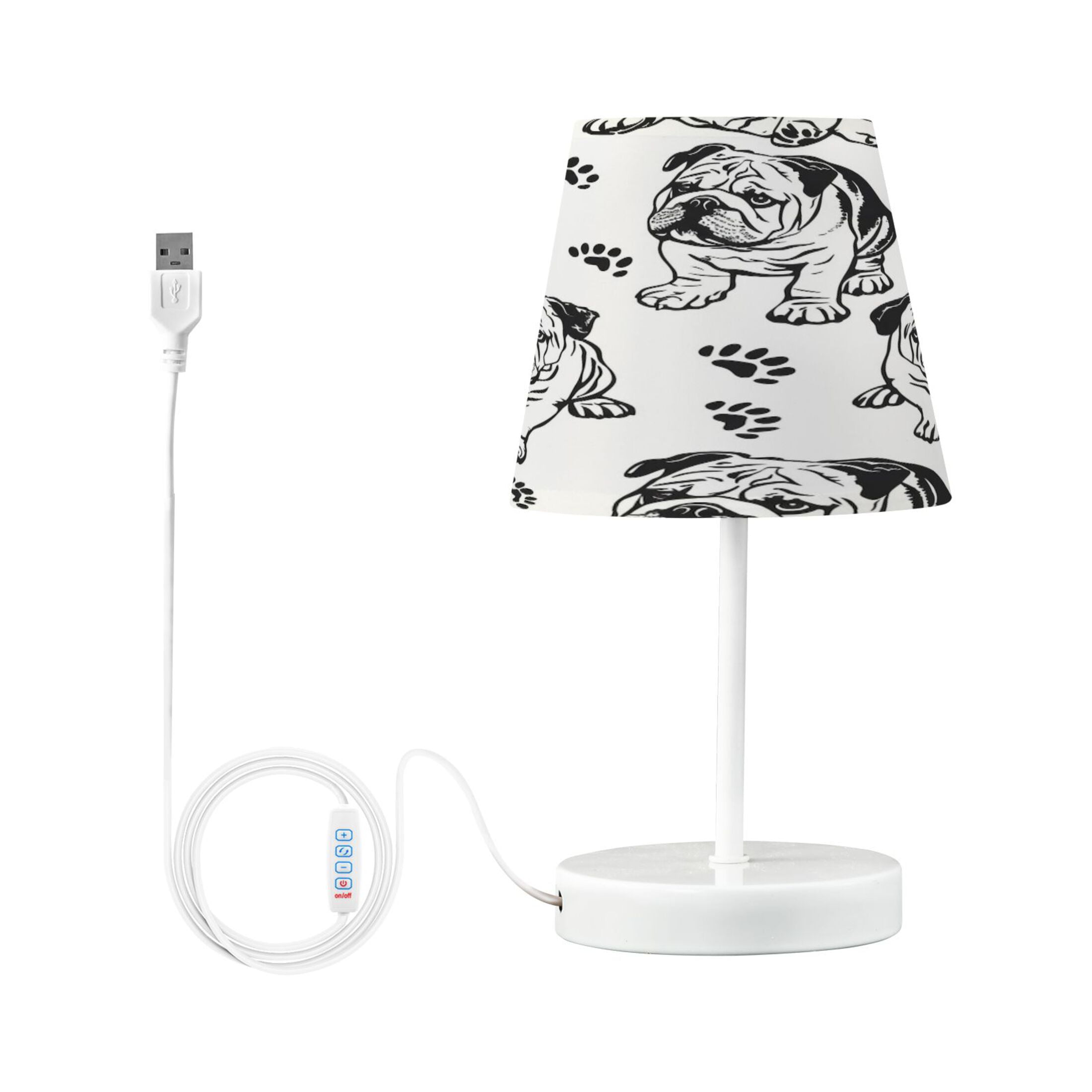 English Bulldog with Paws Desk Lamp LED Table Nightstand Lamps with 3 ...