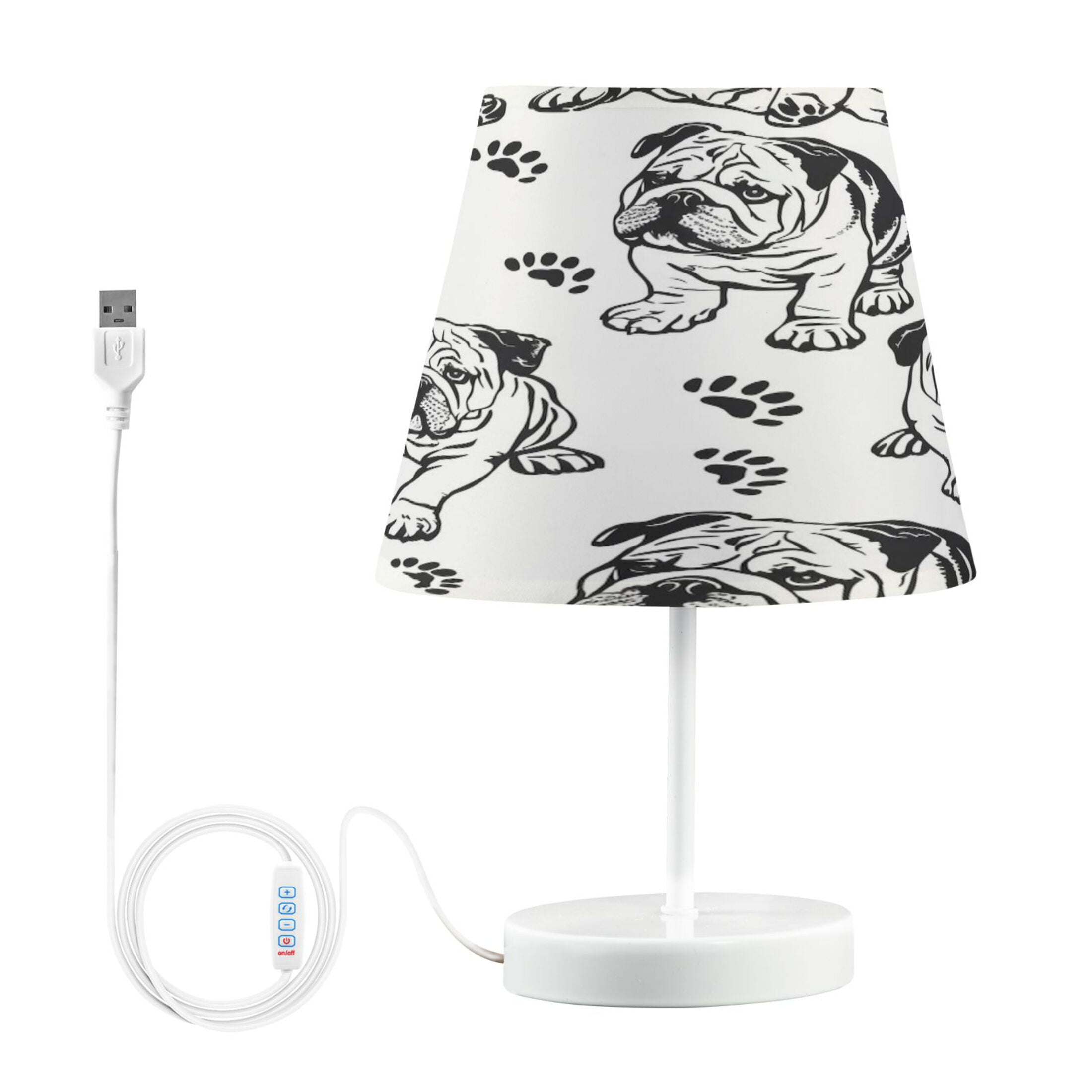 English Bulldog with Paws Desk Lamp LED Table Nightstand Lamps with 3 ...