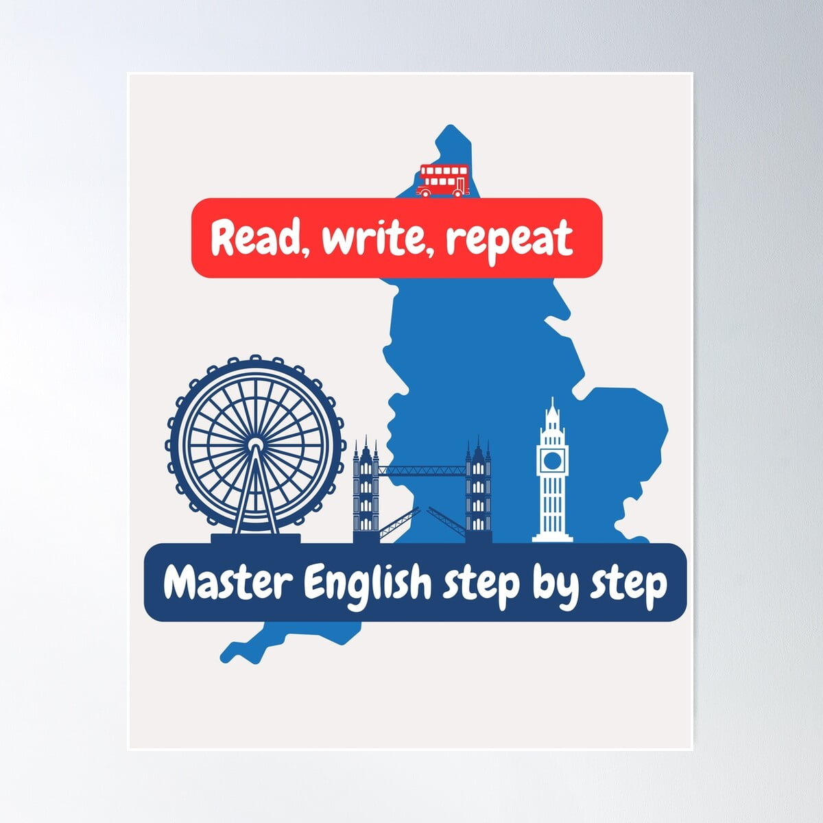 English Classroom And English Language Learning Poster Wall Art, Modern ...