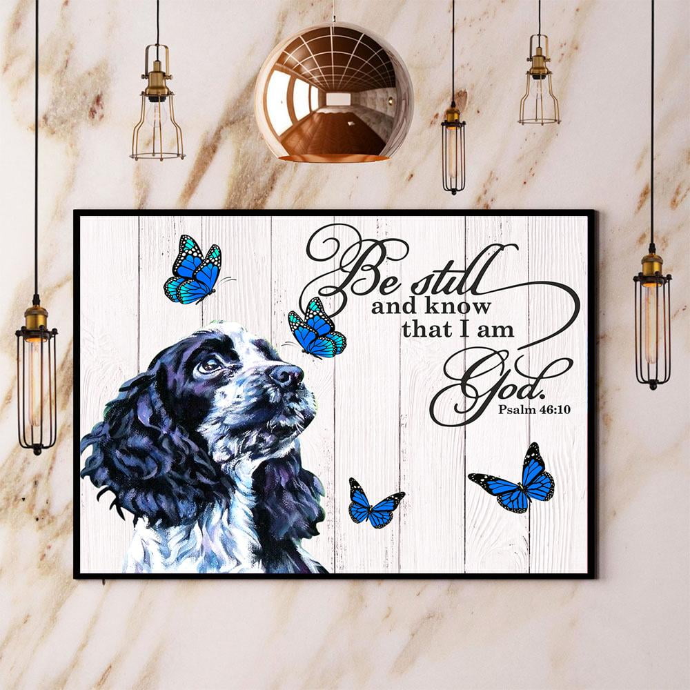 English Cocker Spaniel Butterfly Be Still And Know That I Am God Paper ...