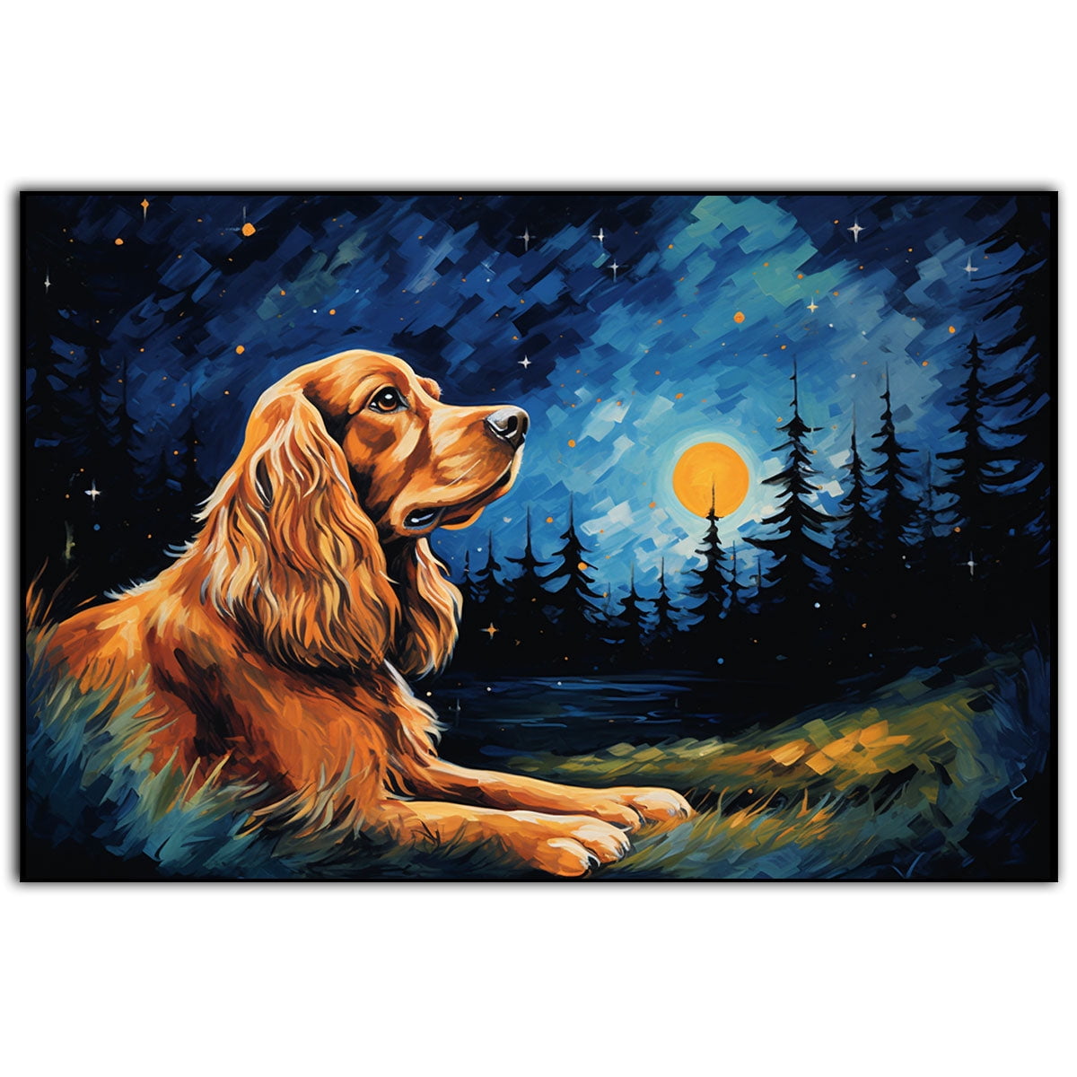 English Cocker Spaniel Canvas Unframed Colofull Inspired bedroom decor ...