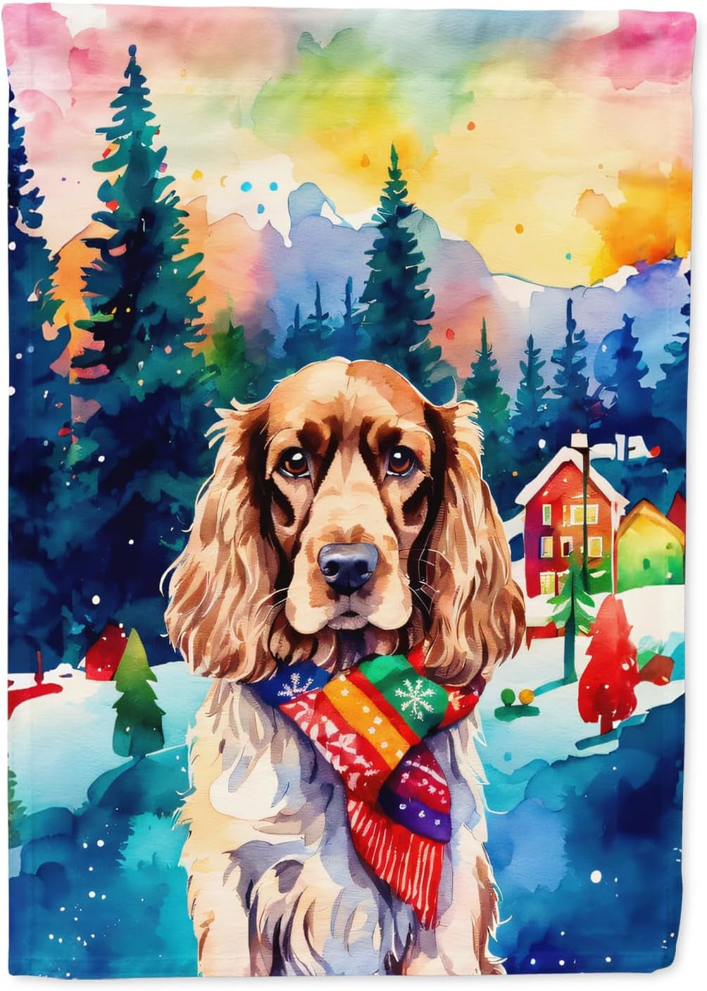 English Cocker Spaniel Christmas Garden Flag Mailbox Flag Decorative ...