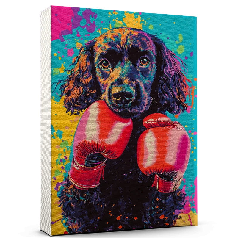 English Cocker Spaniel Dog Boxing Art Canvas – English Cocker Spaniel ...