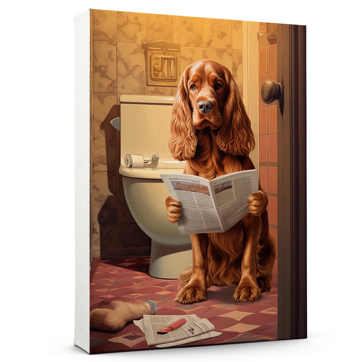 English Cocker Spaniel Dog Canvas Wall Art for Bedroom Living Room Home ...