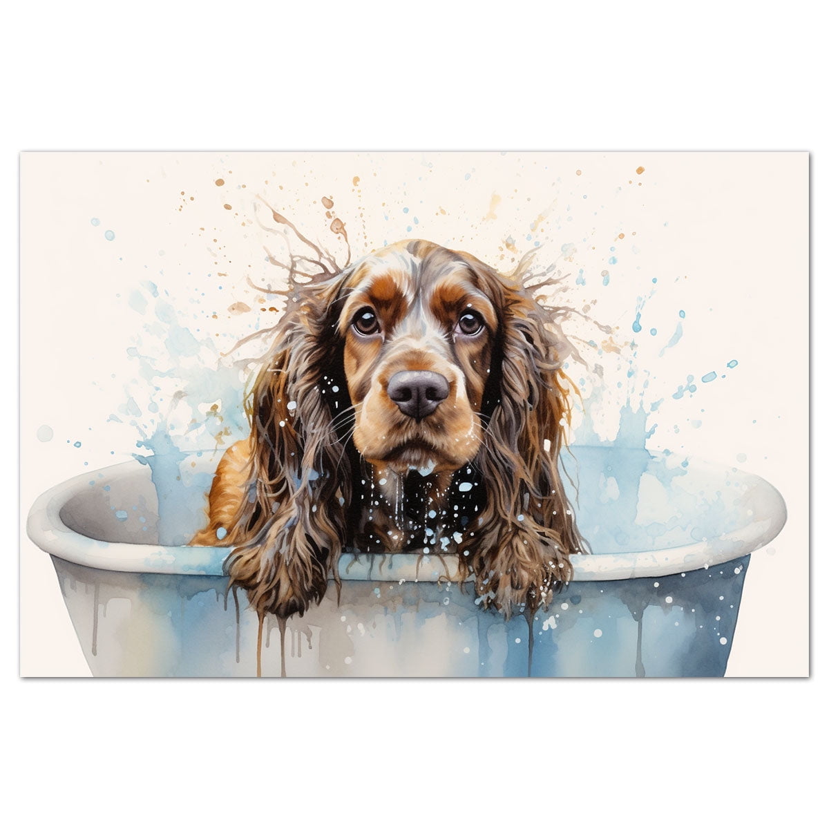 English Cocker Spaniel Dog Wall Art - Funny Decor for Men, Women - Gift ...