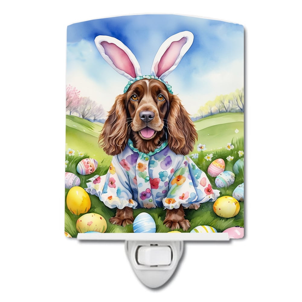 English Cocker Spaniel Easter Egg Hunt Ceramic Night Light 4 in x 6 in ...