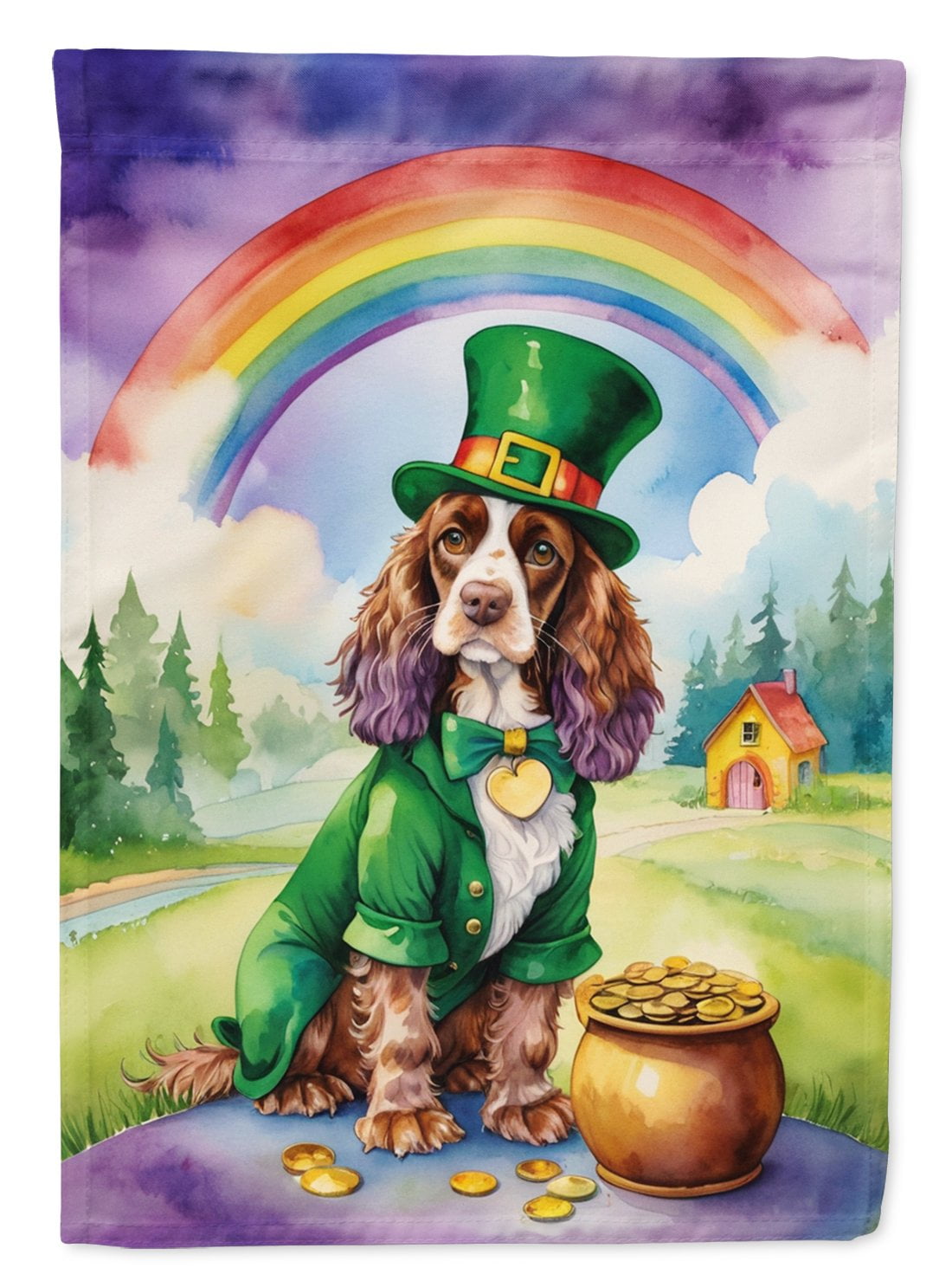 English Cocker Spaniel St Patrick's Day House Flag 28 in x 40 in ...