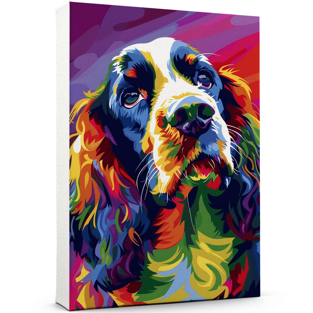 English Cocker Spaniel Unframed Canvas Wall Art, Dog Home Wall Canvas ...