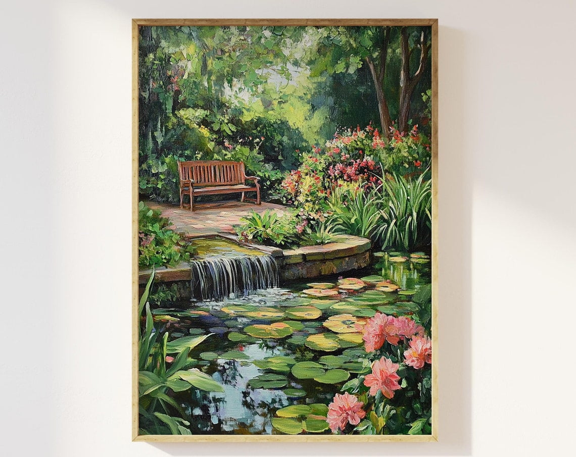 English Cottage Garden Art Print Timeless Classic Countryside Garden ...