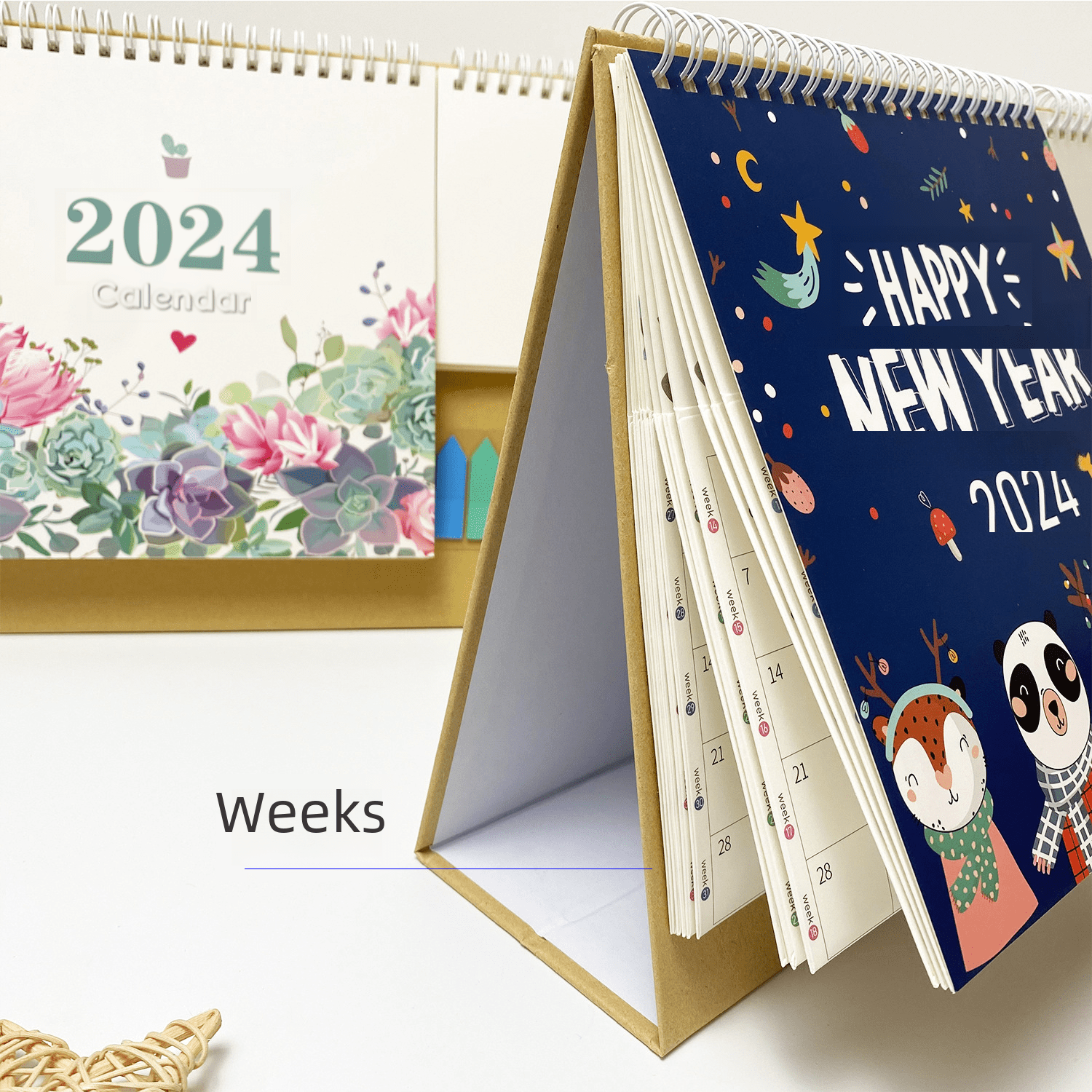 English Desk Calendar Schedule Planning Multifunctional Pocket Desk ...