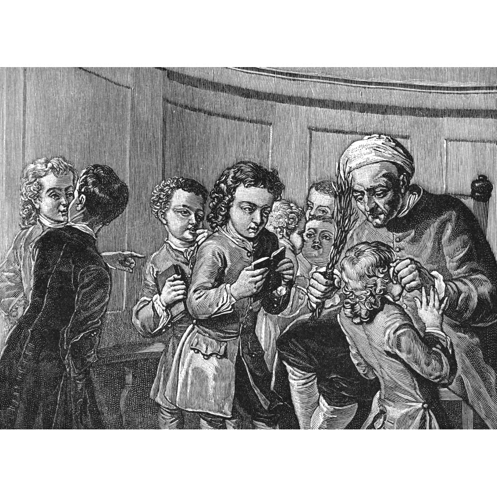 English Elementary School. Nan Early-Mid 18Th Century Schoolroom. Wood ...