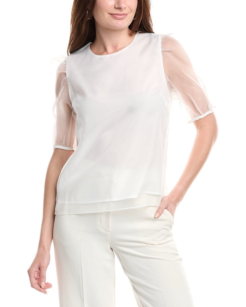 English Factory womens Organza Mesh Blouse, m, White - Walmart.com