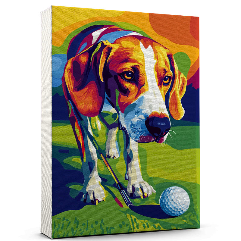 English Foxhound Dog Golf Canvas – Funny English Foxhound Dog Playing ...
