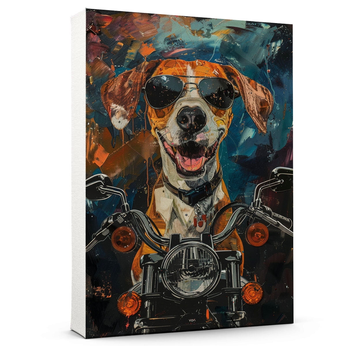 English Foxhound Dog Riding a motorcycle Poster Unframe, English ...