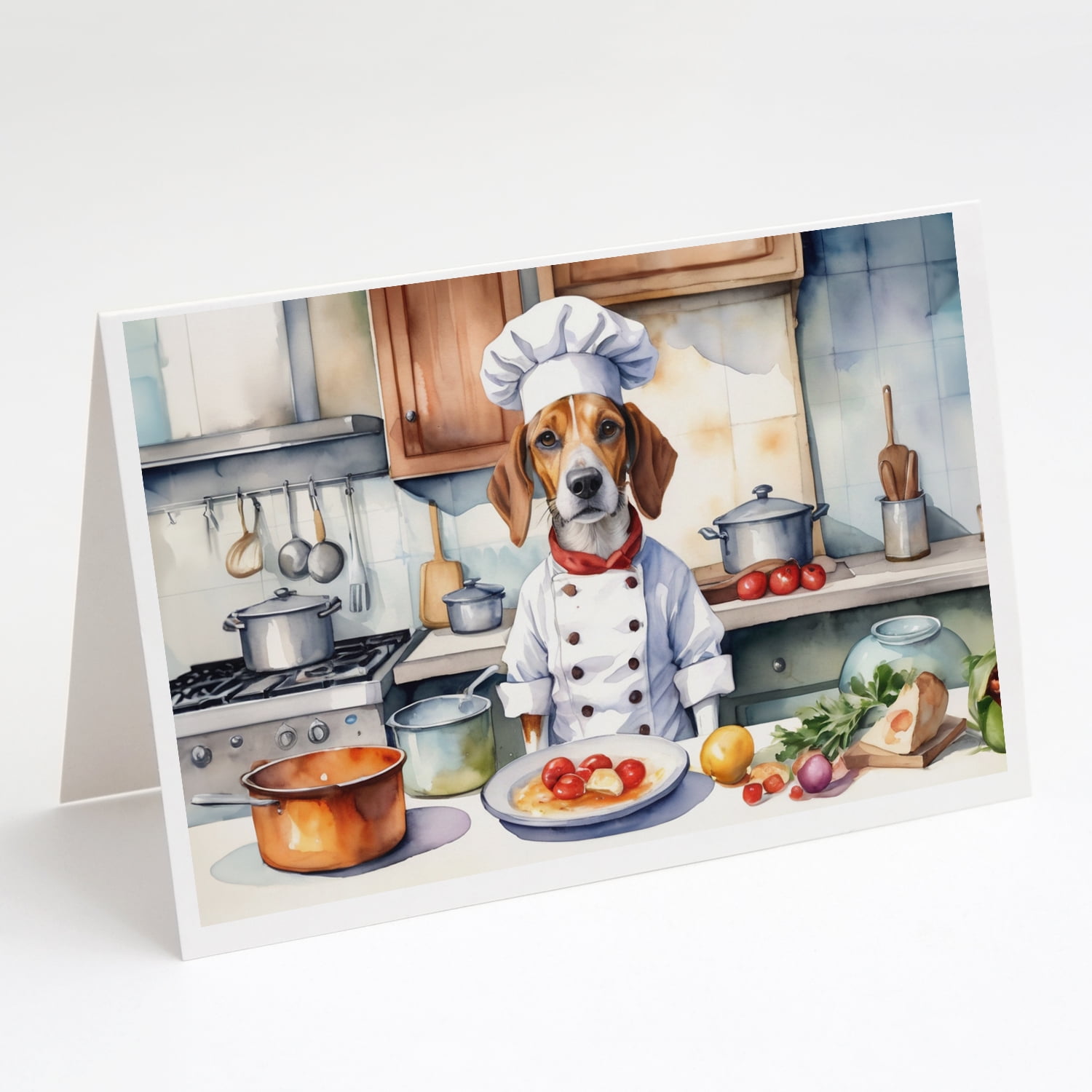English Foxhound The Chef Greeting Cards Pack of 8 7 in x 5 in ...
