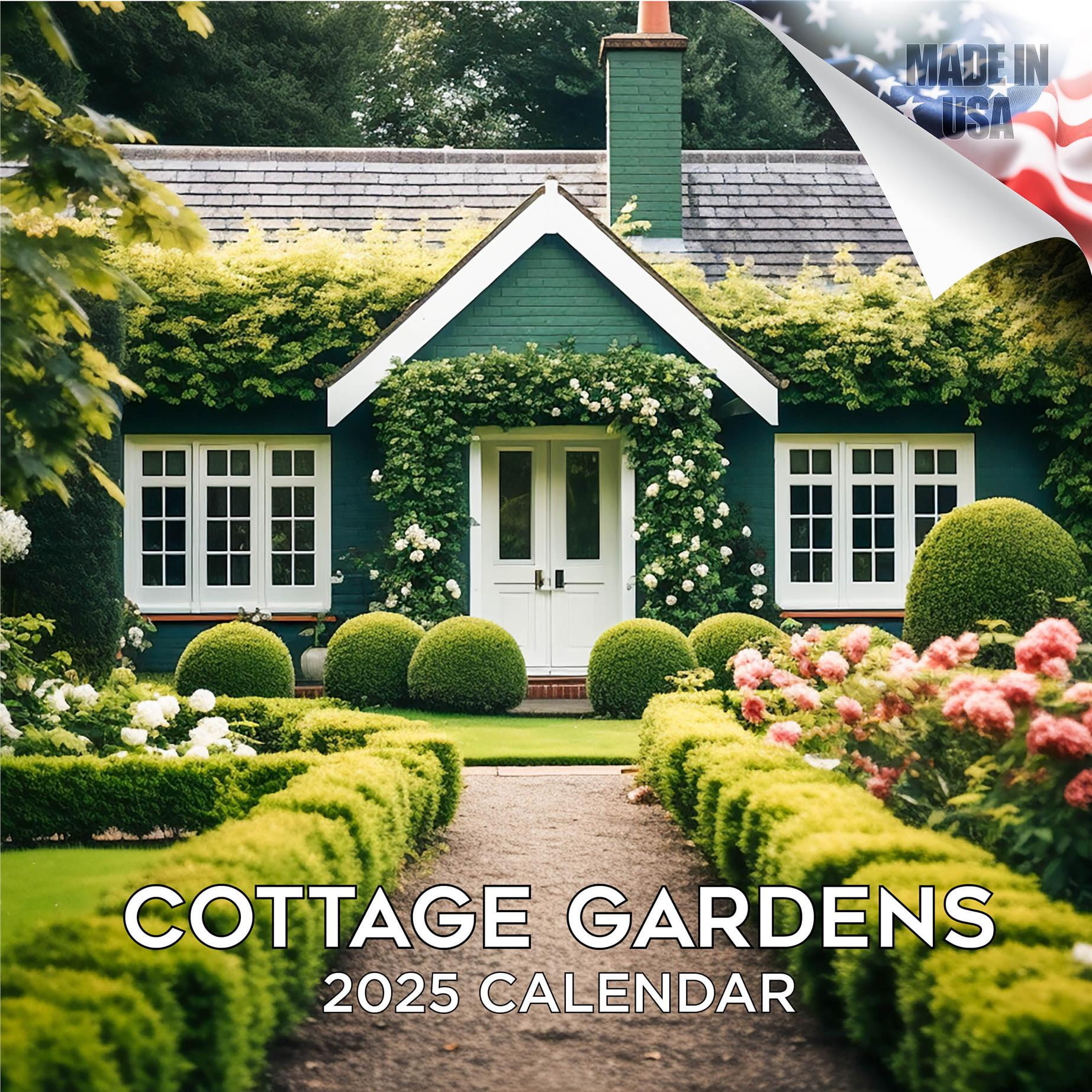 MegaCalendars Cottage Gardens 2025 Monthly Wall Calendar, 12" x 24 ...