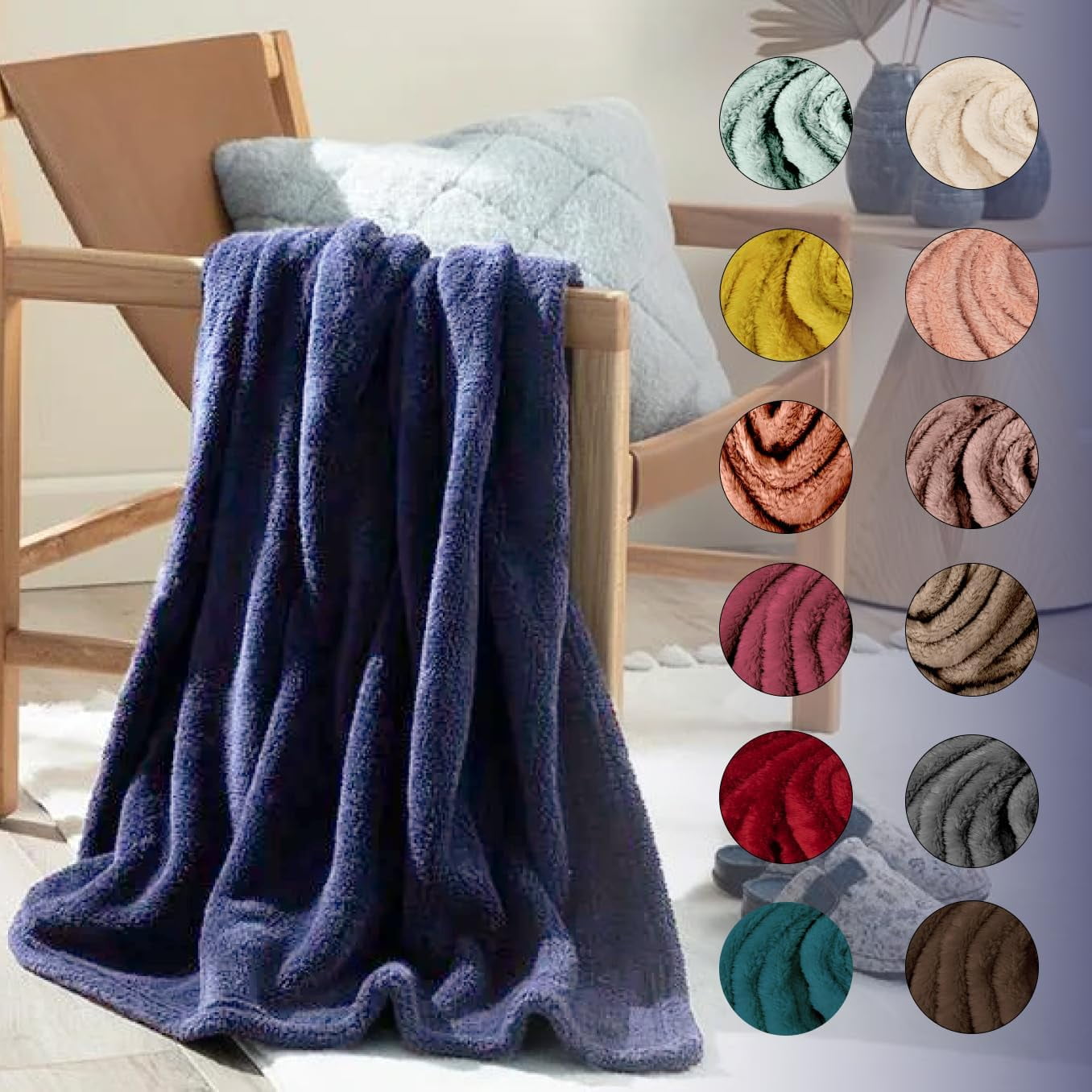 English Home Fleece Throw Blanket, Soft & Cozy for All Seasons, Dark ...