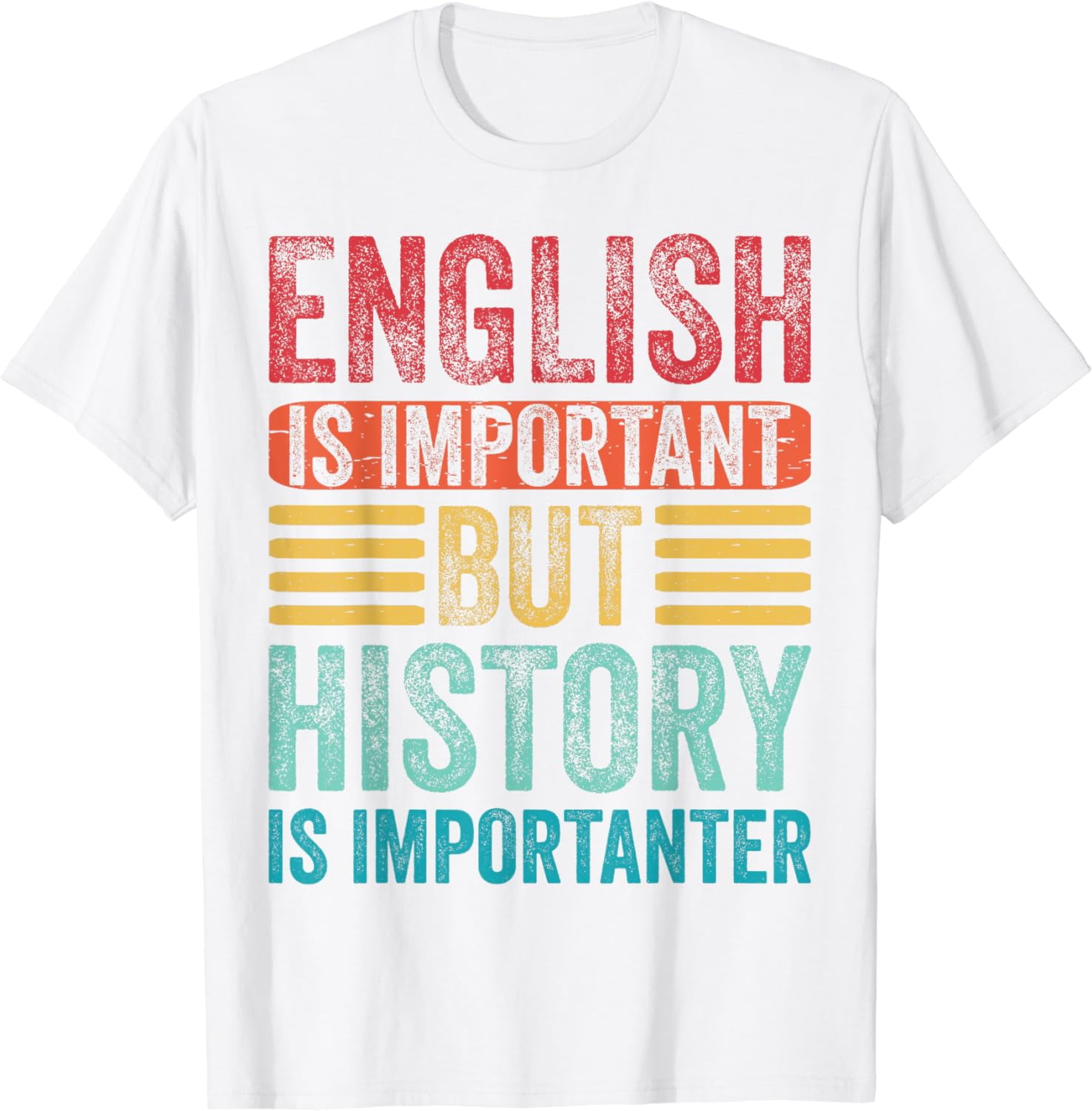English Is Important But History Is Importanter Teacher Cool T-Shirt ...