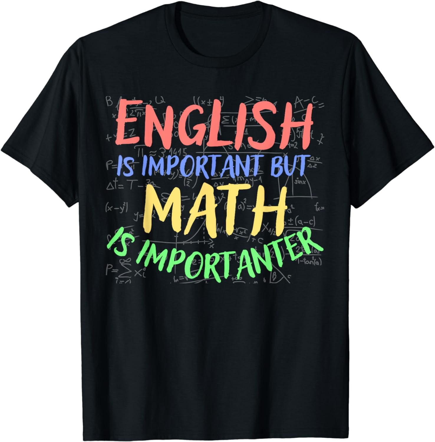 English Is Important But Math Is Importanter Teaching Funny T-Shirt ...
