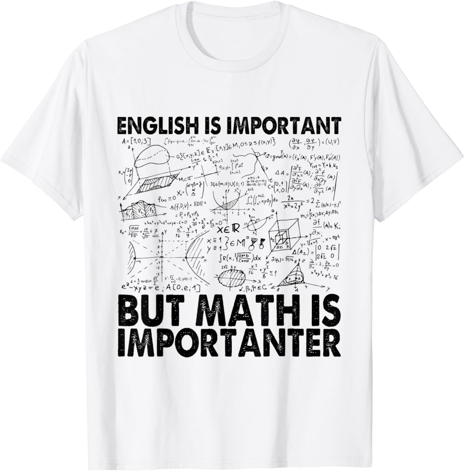 English Is Important but Math Is Importanter | Math Teacher T-Shirt ...