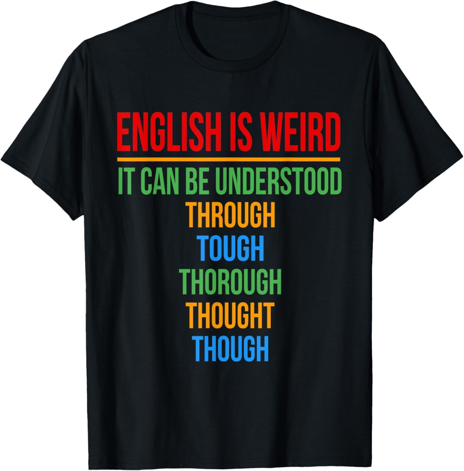 English Is Weird Language Teacher Grammar Student Graphic T-Shirt ...