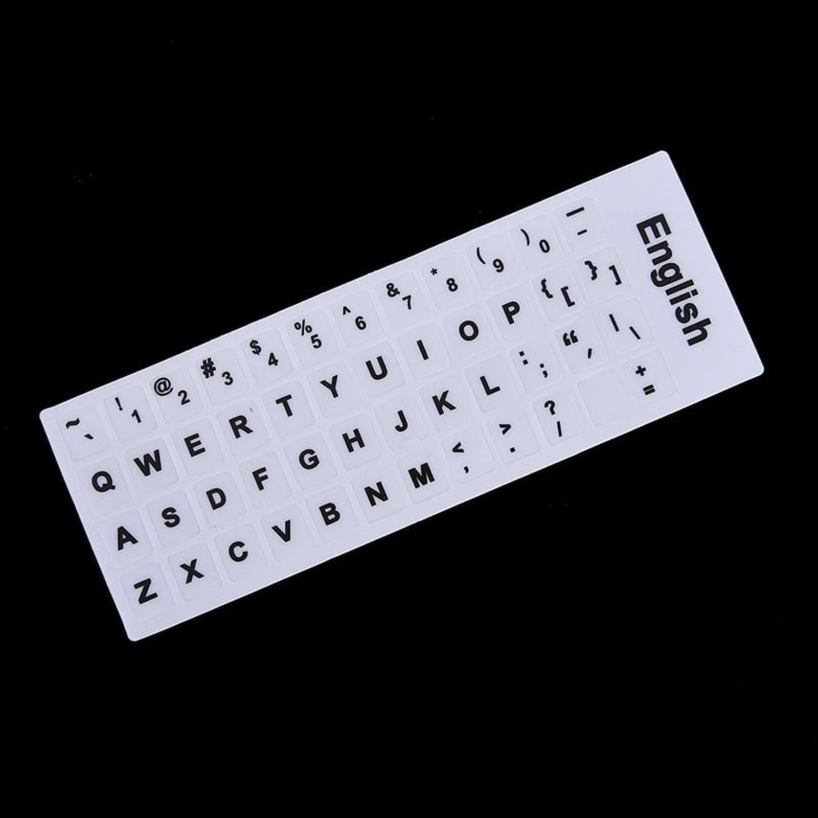 English Keyboard Replacement Stickers Skin White On Black Suitable For ...