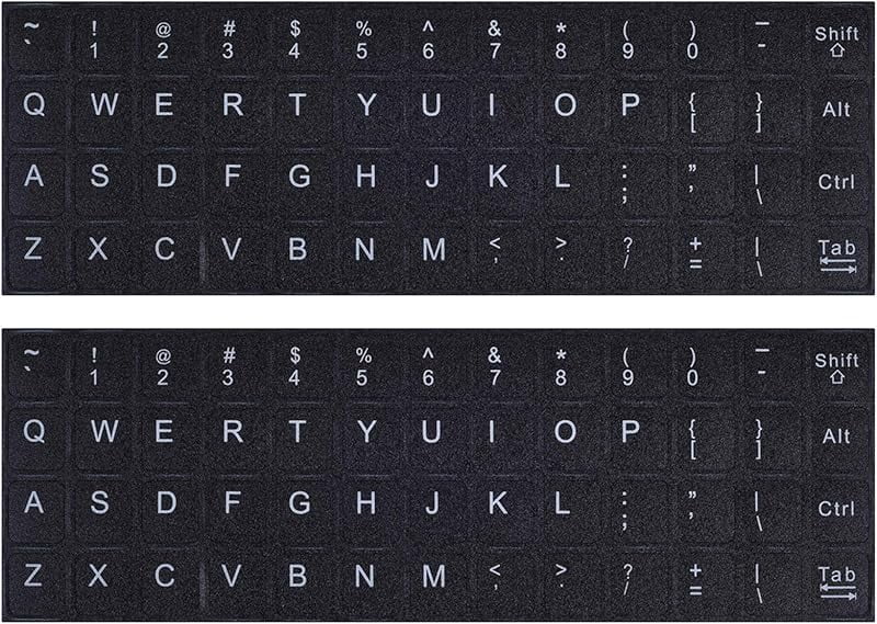 English Keyboard Stickers, 2 Pack Replacement Keyboard Letters Sticker ...
