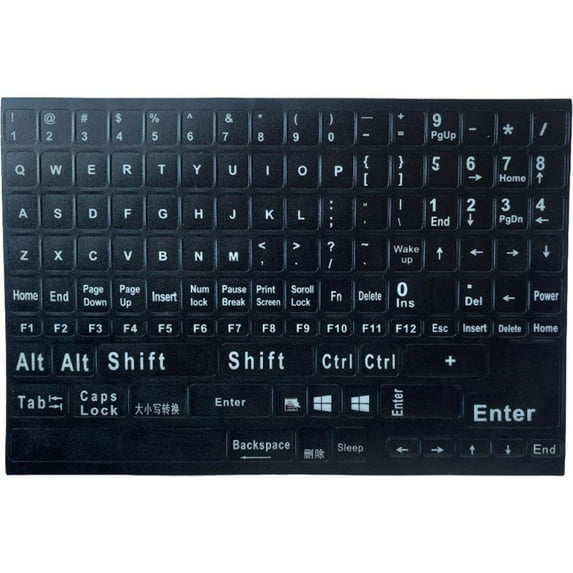English Keyboard Stickers English Full Keys Stickers Matte Standard ...