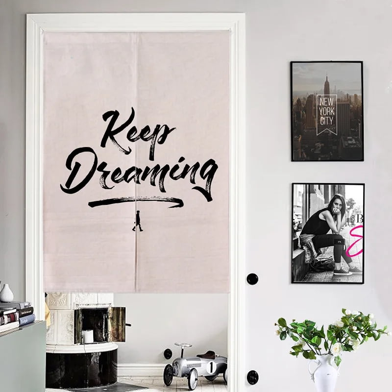 English Letter Door Curtain Nordic Half Partition Curtains Printing ...