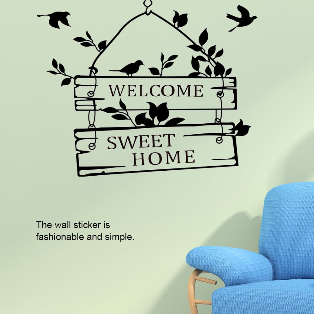 English Letter Welcome Pattern Adhesive Waterproof Movable Wall Sticker ...