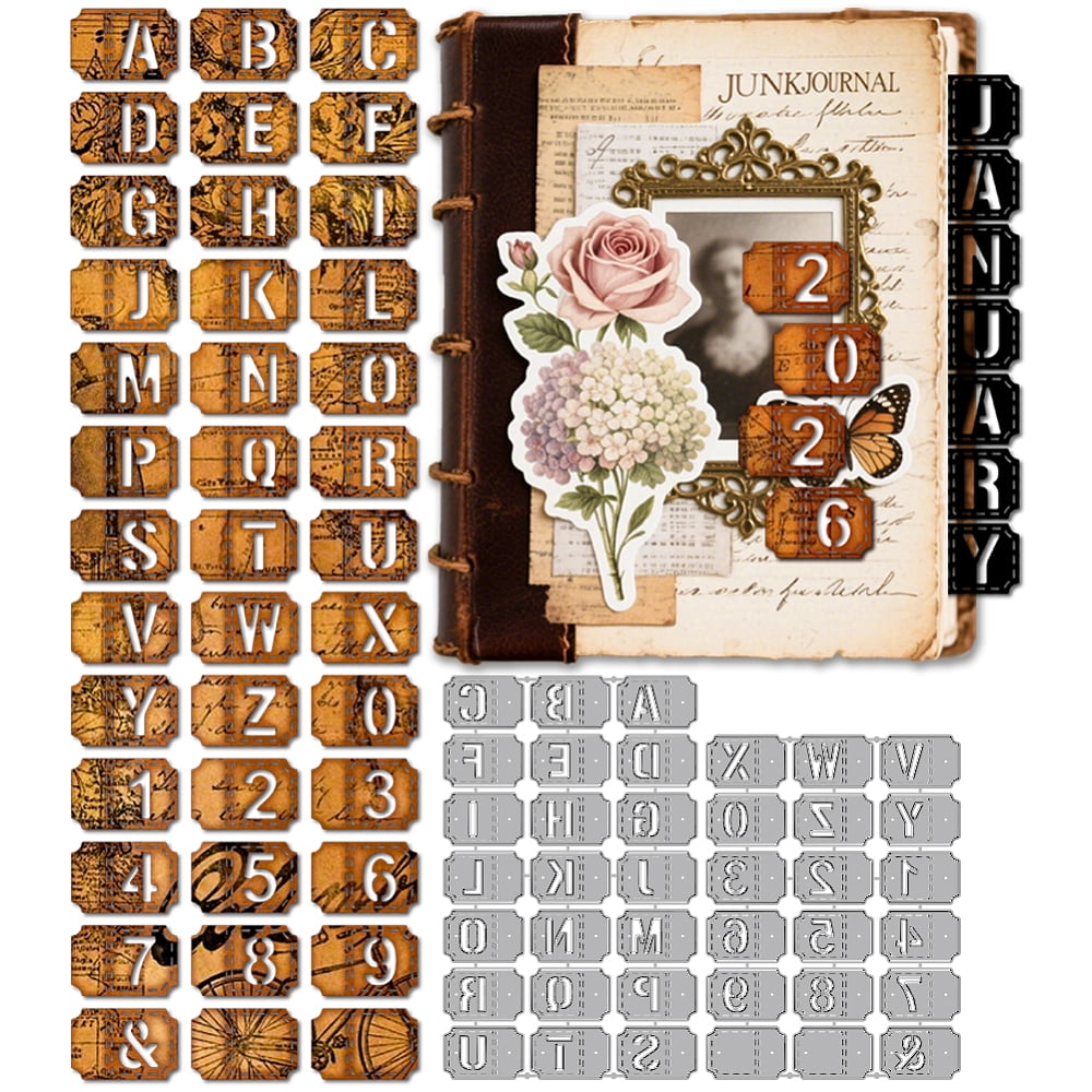 English Letters Metal Die Cuts for Card Making Number Words Cutting ...