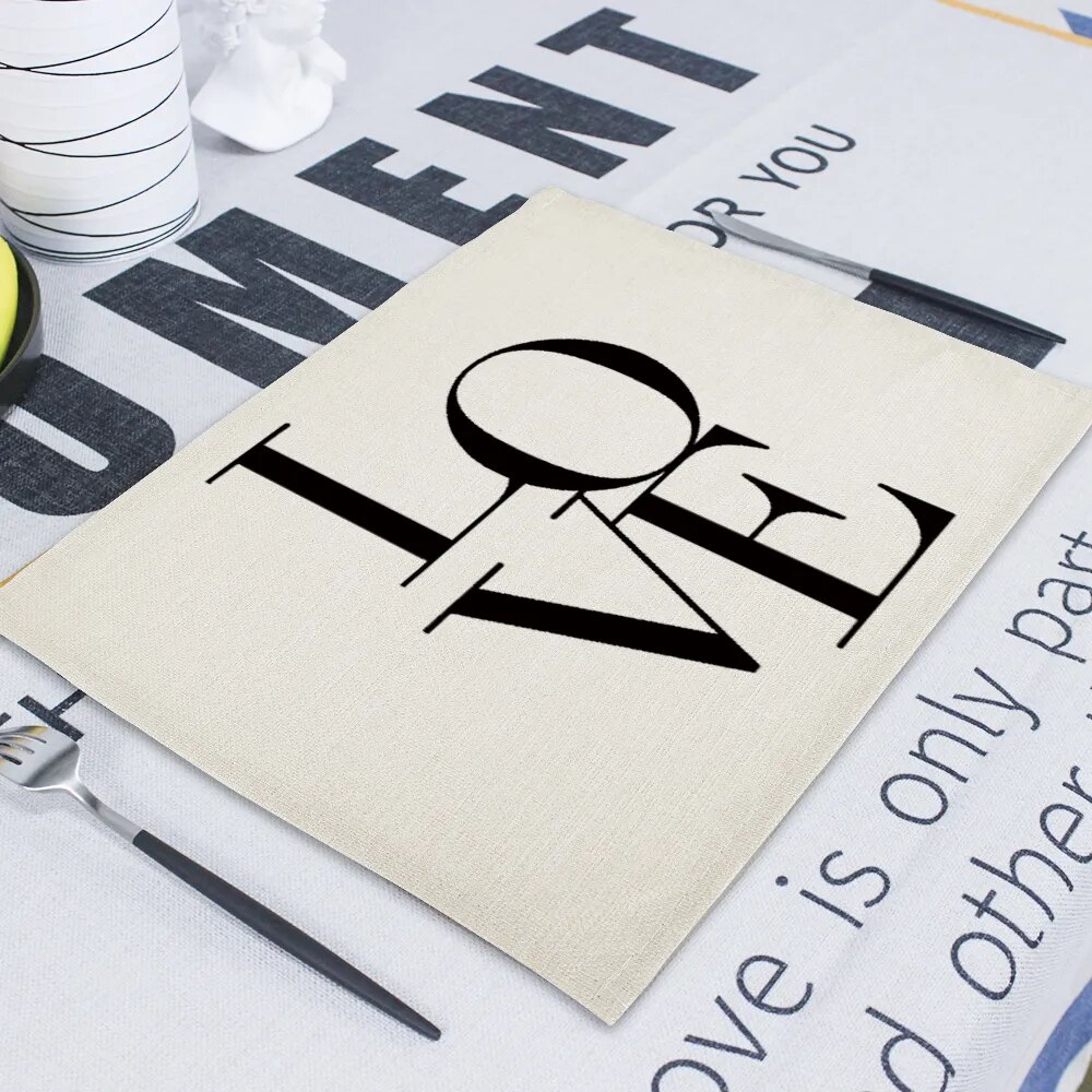 English Letters Style Table Placemats Decoration Coffee Tables 26 ...