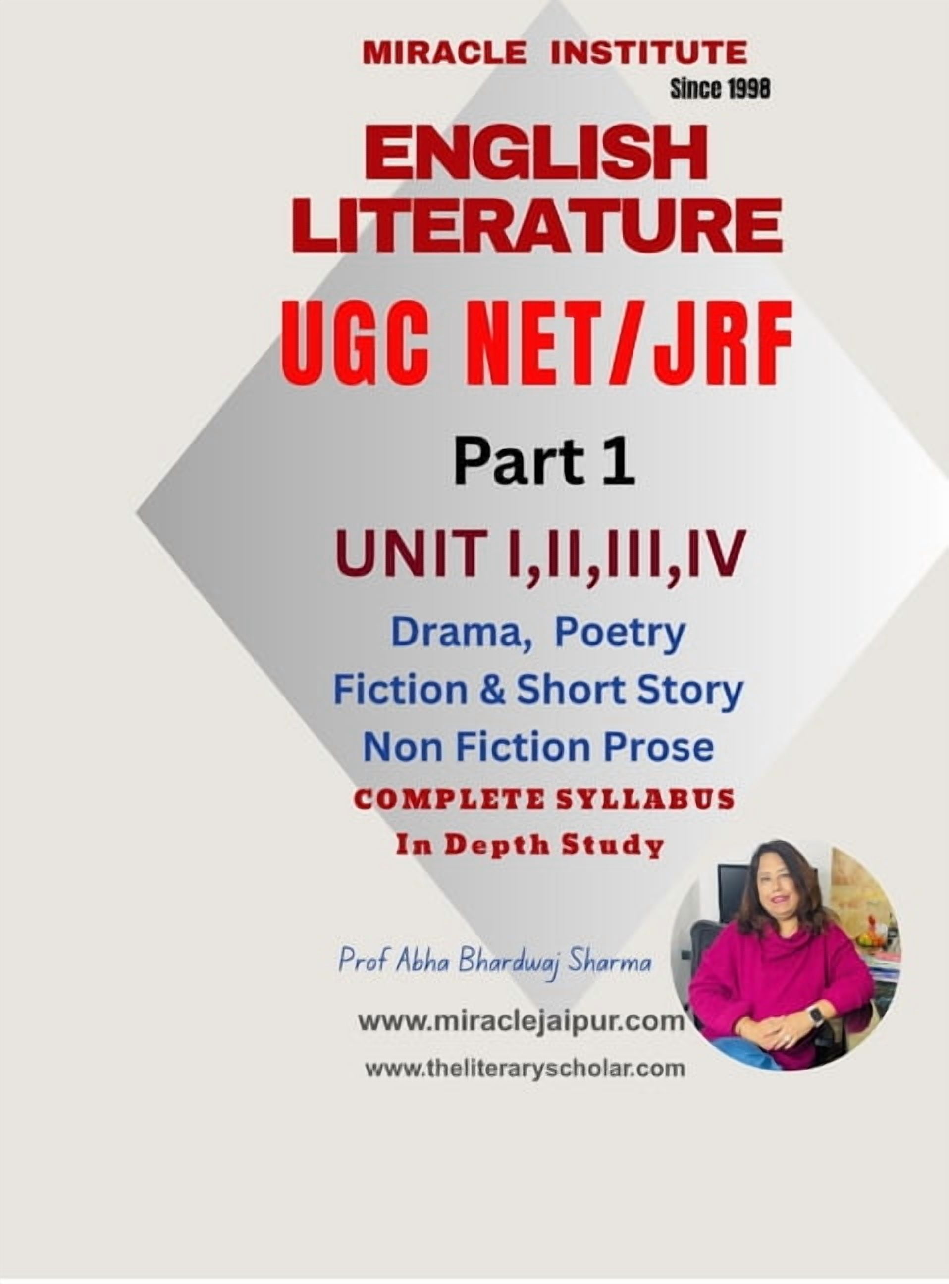 English Literature UGC NET JRF: Part 1, UNIT I, II, III, IV, (Hardcover ...