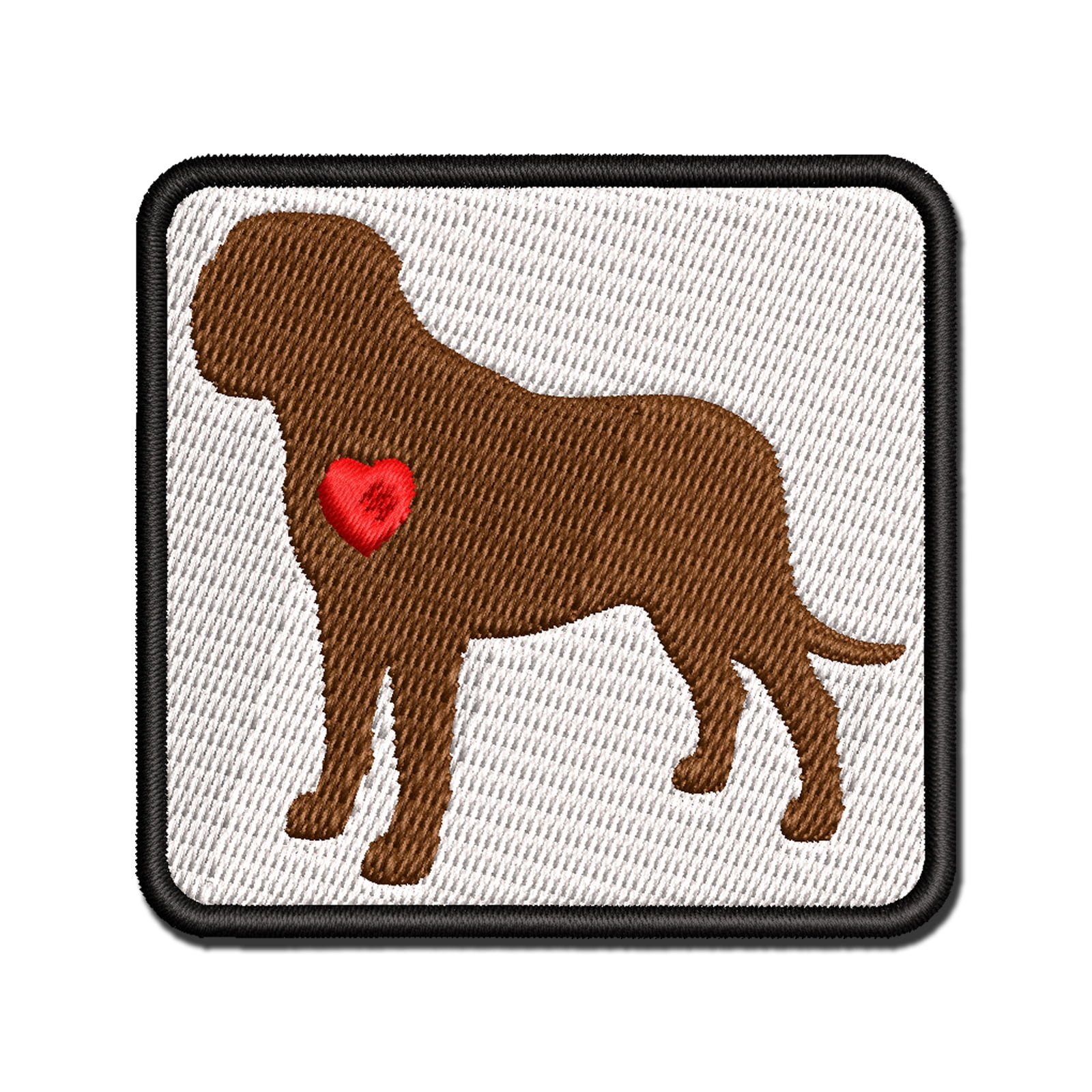 English Mastiff Dog with Heart Applique Multi-Color Embroidered Hook ...