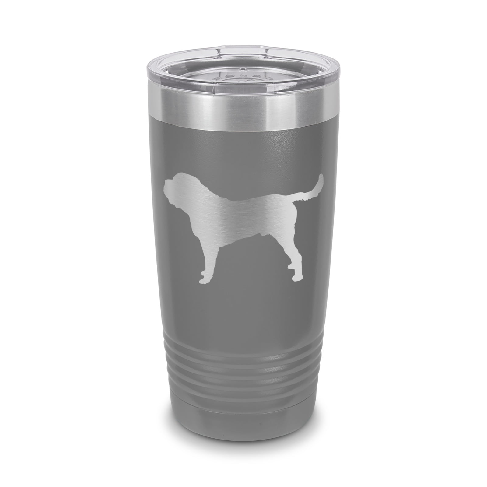 English Mastiff Tumbler 20 oz - Laser Engraved w/ Clear Lid - Stainless ...