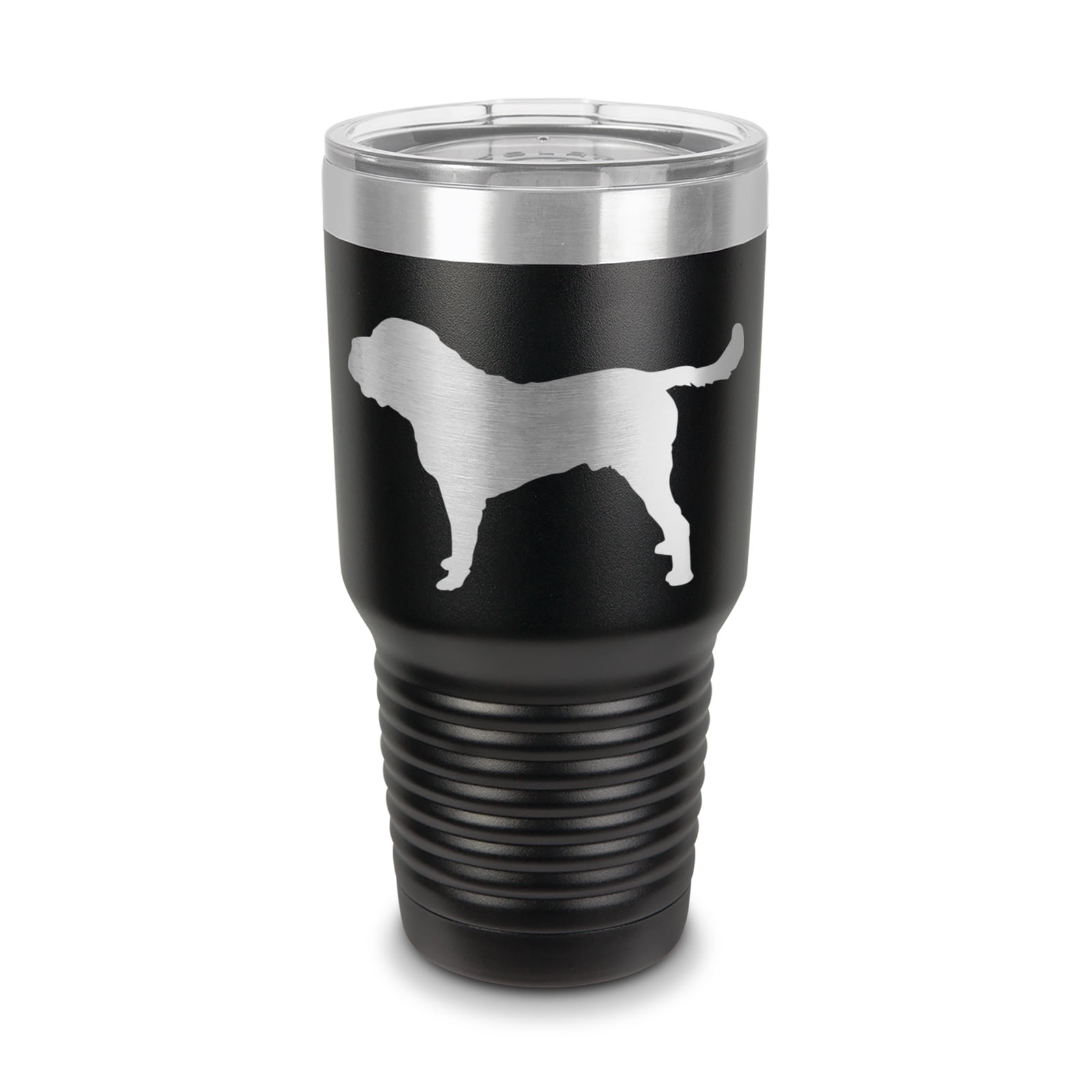 English Mastiff Tumbler 30 oz - Laser Engraved w/ Clear Lid - Stainless ...