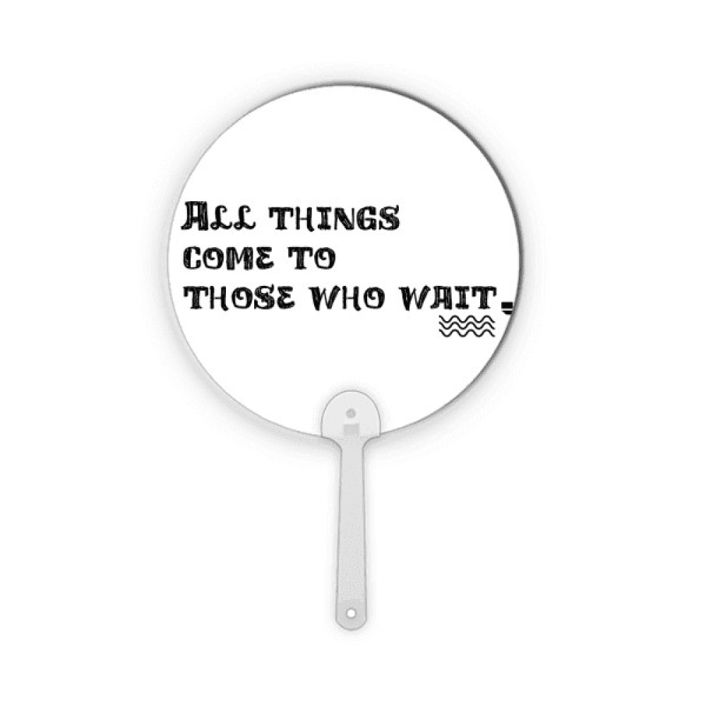 English Motto Self Motivation Plastic Round Handheld Fan Decorations ...