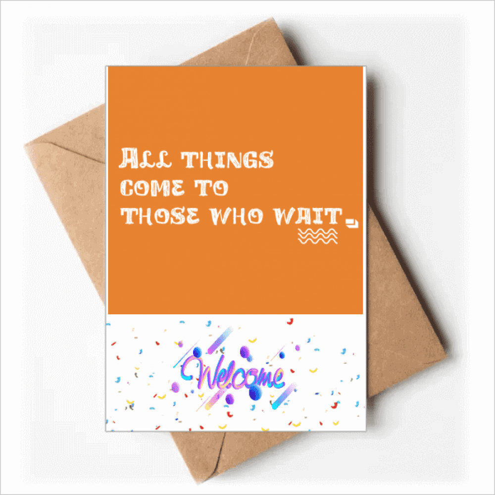 English Motto Self Motivation Welcome Back Greeting Cards Envelopes ...