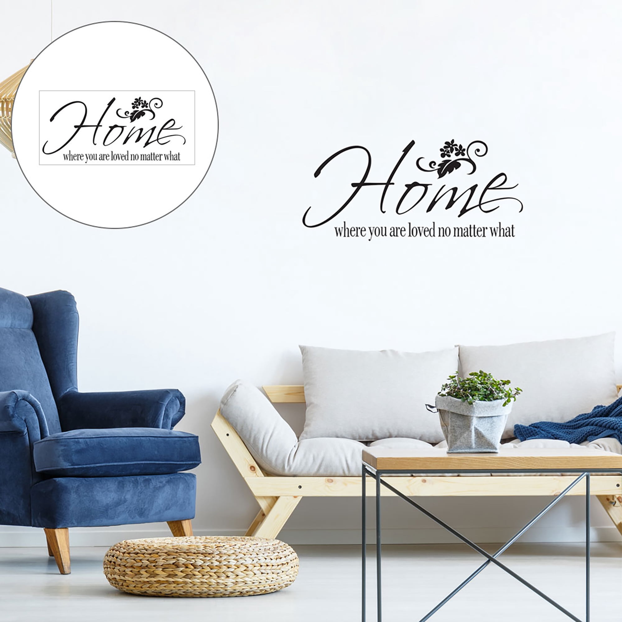 English Motto Text Pattern Removable Peel and Stick Wall Decals Sticker ...