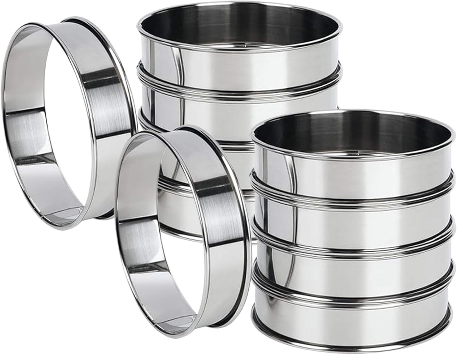 English Muffin Rings 4 Inch: Stainless Steel Crumpet Rings, Nonstick ...