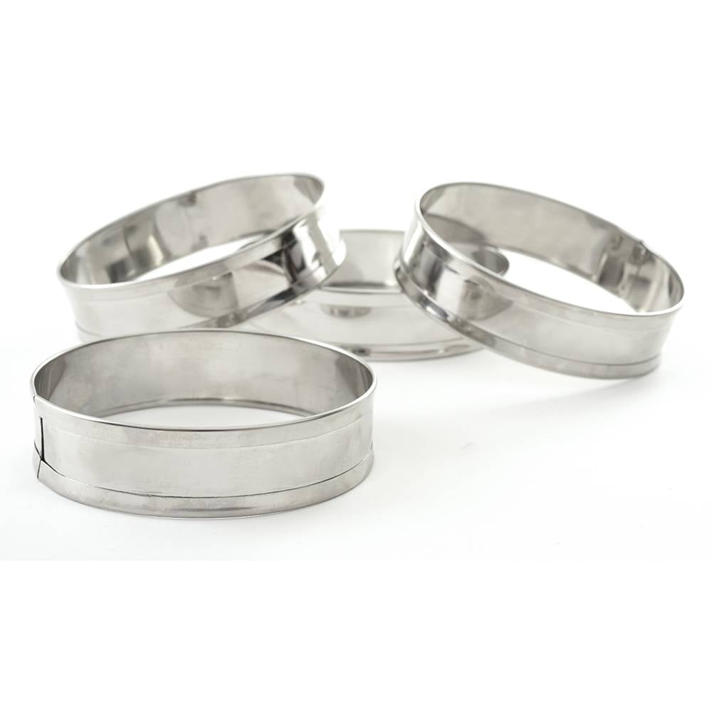 English Muffin Rings, Set of 4, Stainless Steel, Perfect for Pancake ...