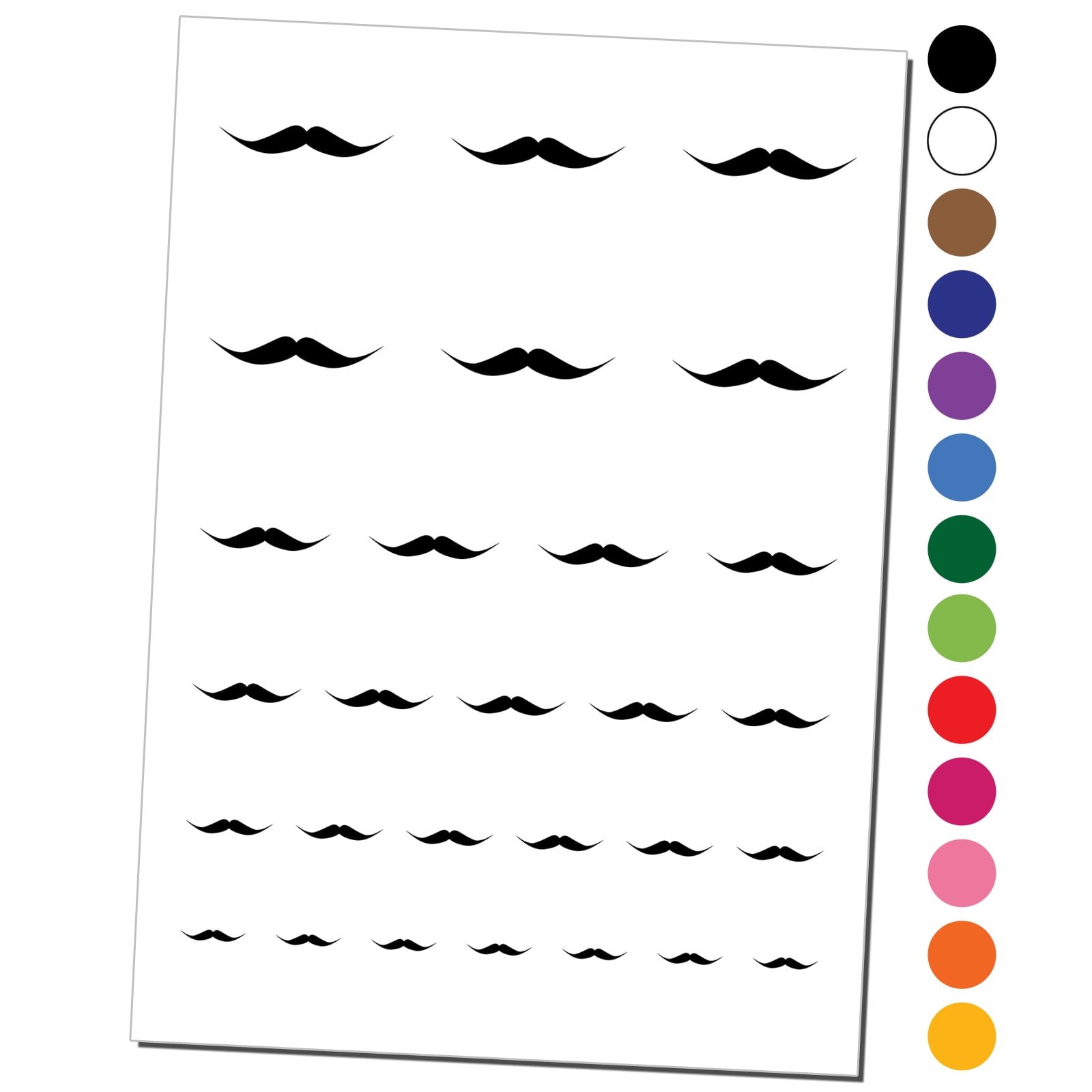English Mustache Moustache Silhouette Water Resistant Temporary Tattoo ...