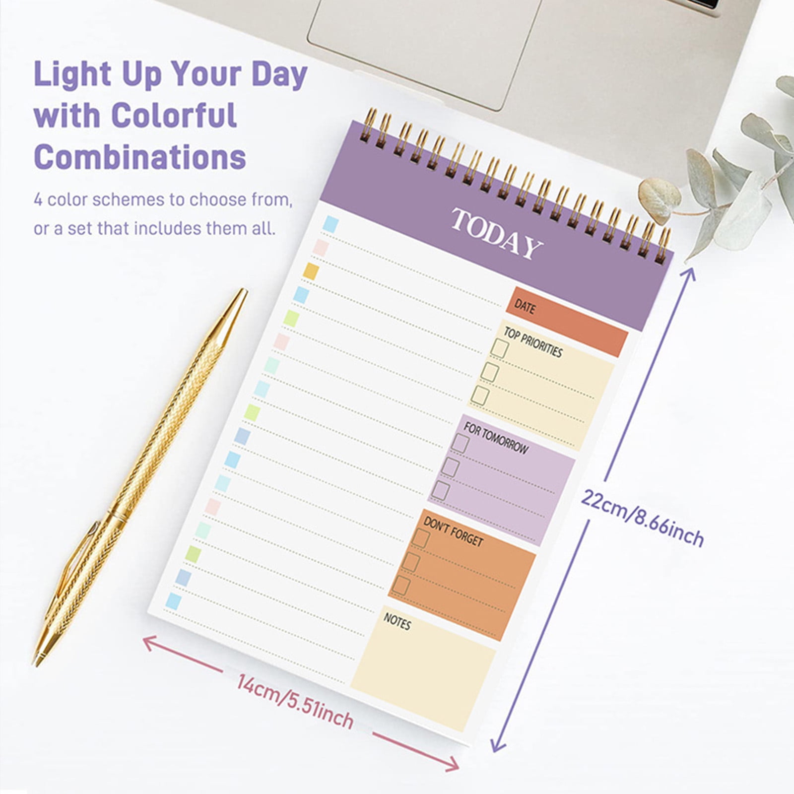 English Notebook A5 Coil Daily Planner with Sticky Notes Portable ...