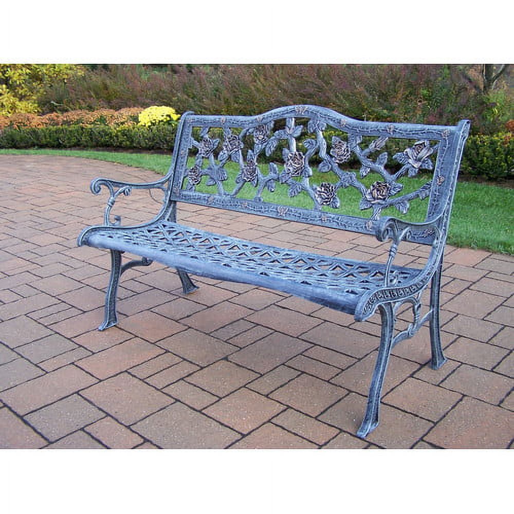 English Rose Cast Aluminum Bench - Walmart.com