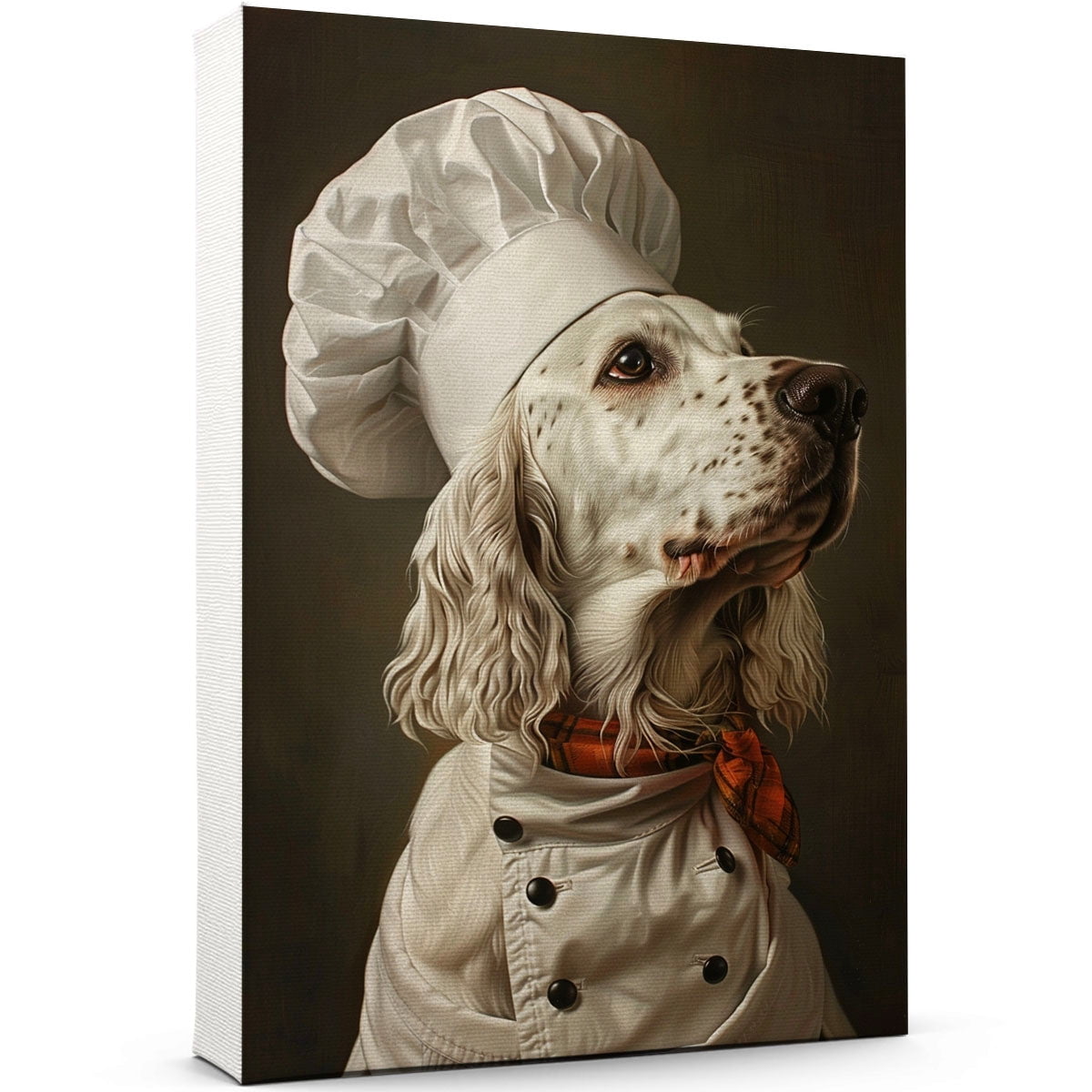 English Setter Chef Dog Animal Canvas Wall Art, Artwork Wall Decor Dog ...