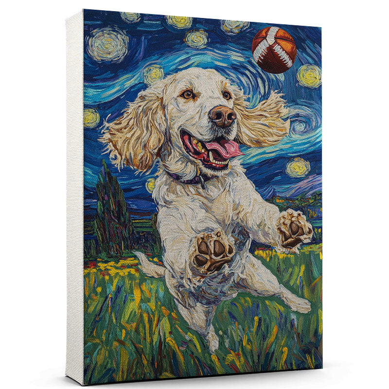 English Setter Cute Dog American Football Canvas Canvas – Retro English ...