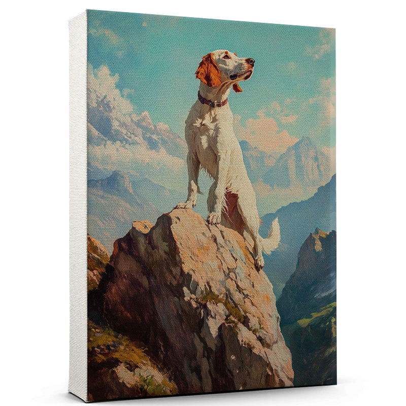 English Setter Cute Dog Climbing Canvas Canvas – Retro English Setter ...