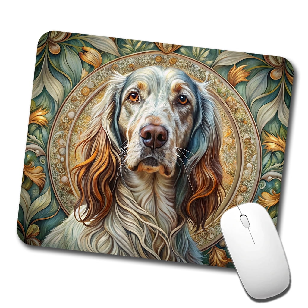 English Setter Dog Art Nouveau Mouse Pad Low Profile Gaming Mat ...