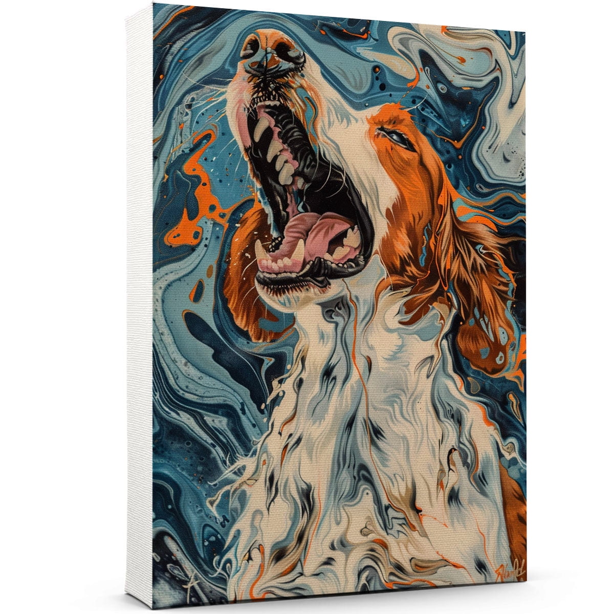 English Setter Dog Art Print Poster - English Setter Dog Canvas Wall ...